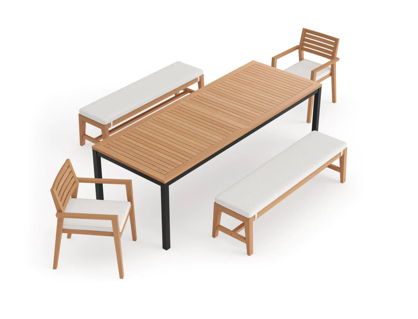 8 Seater Dining Set with 96 in. Table and Bench Seating - Rhodes ...